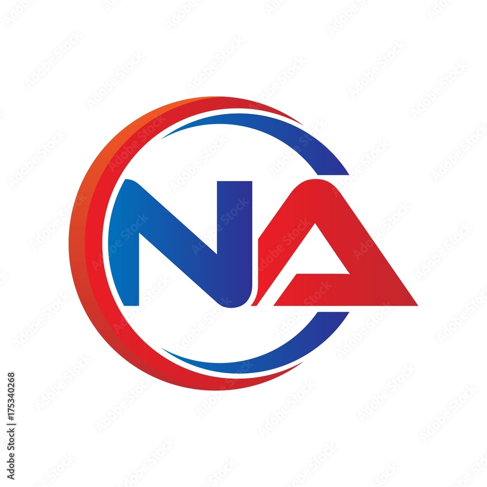 na logo vector modern initial swoosh circle blue and red Stock Vector ...