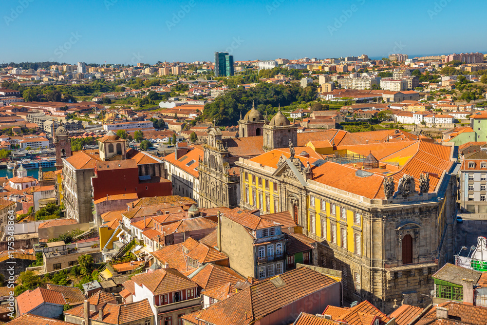 Porto, Portugal aerial view. Close up of Portuguese Photography Center ...