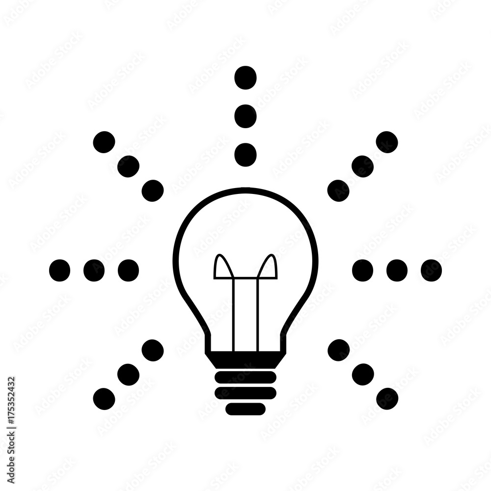 light bulb, beams, bubbles - shining, icon, symbol, pictogram, sign ...