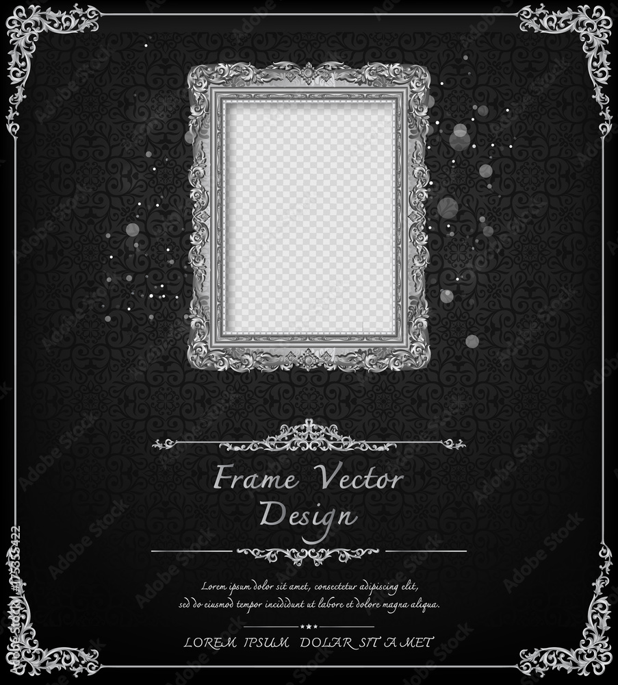 Thailand Royal gold frame on drake pattern background, Vintage photo ...