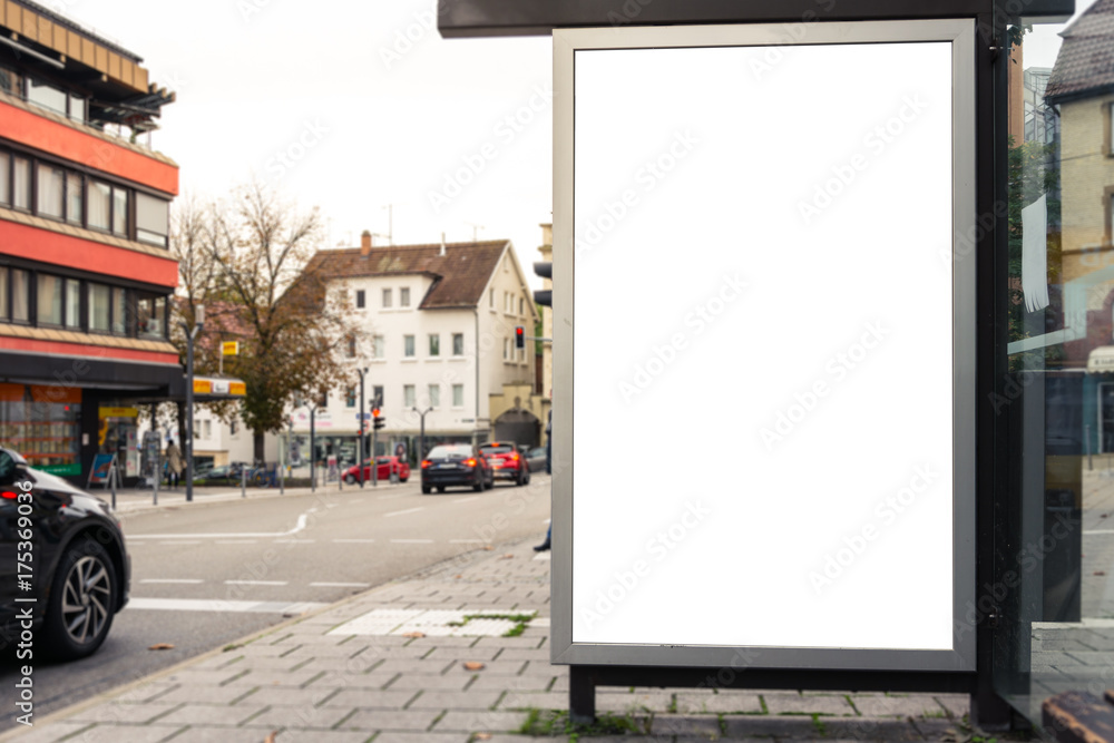 Bus Stop Bench Advertisement City Urban Transportation Blank White ...