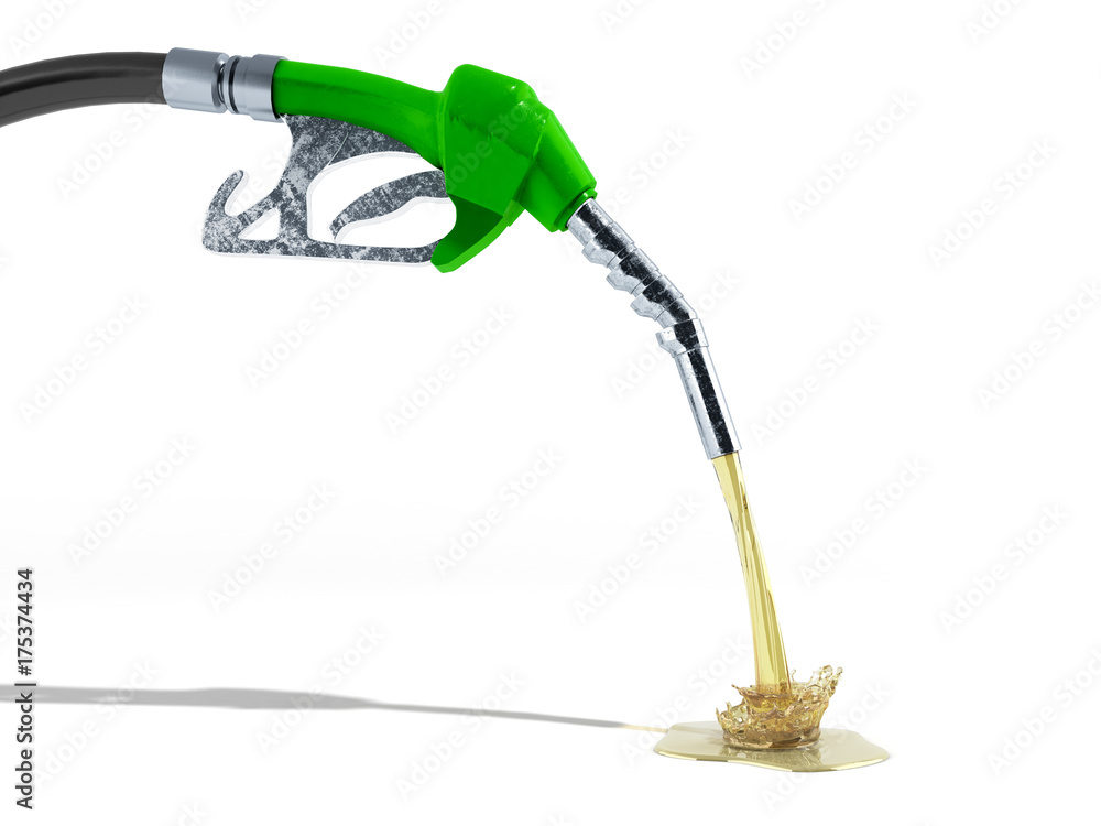 eco Fuel concept nozzle pump with hose 3d render on white background ...