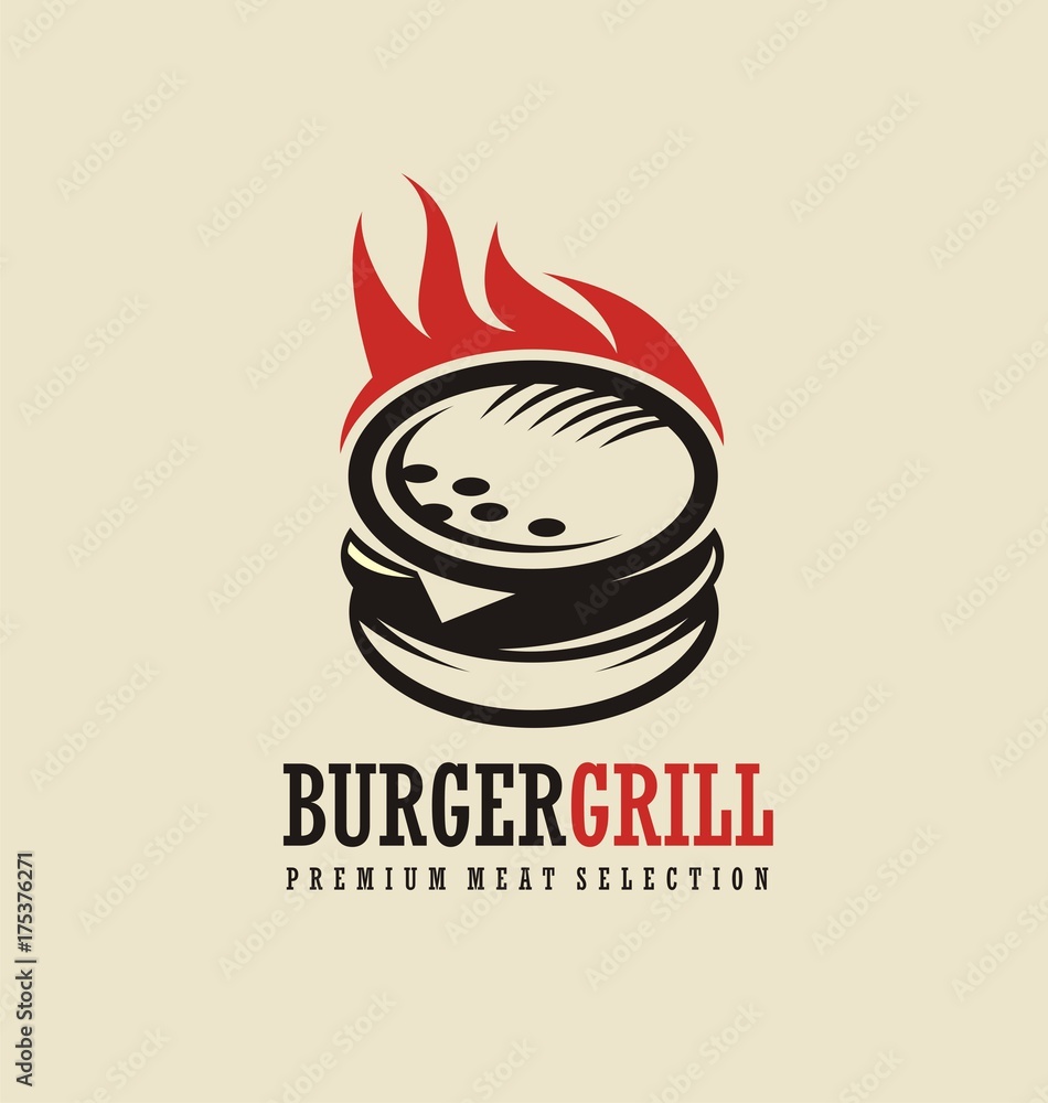 Burger logo design idea Stock Vector | Adobe Stock