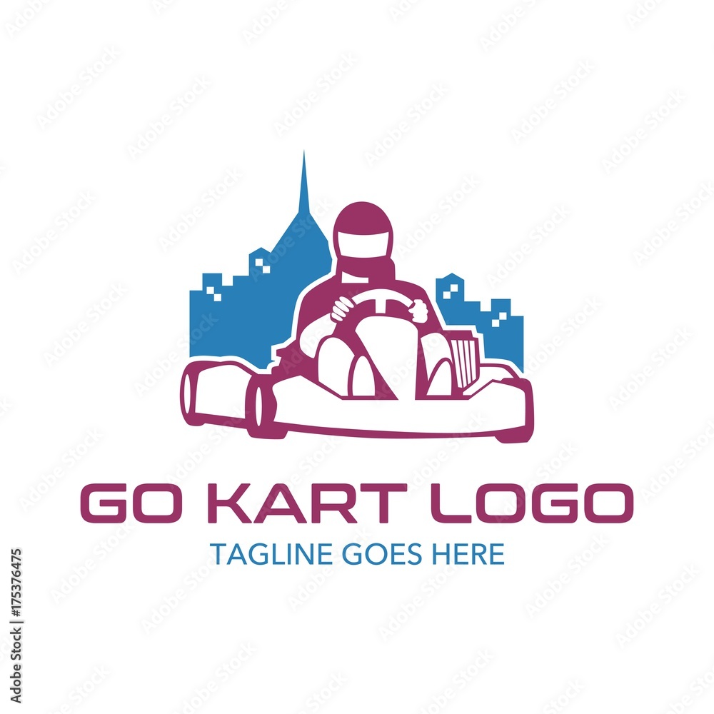 Go Kart Logo Illustration Stock Vector | Adobe Stock