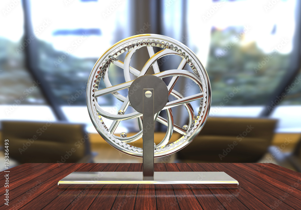 Perpetual motion machine, Perpetuum mobile, 3D illustration. 3D model ...
