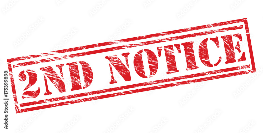 2nd notice red stamp on white background Stock Illustration | Adobe Stock