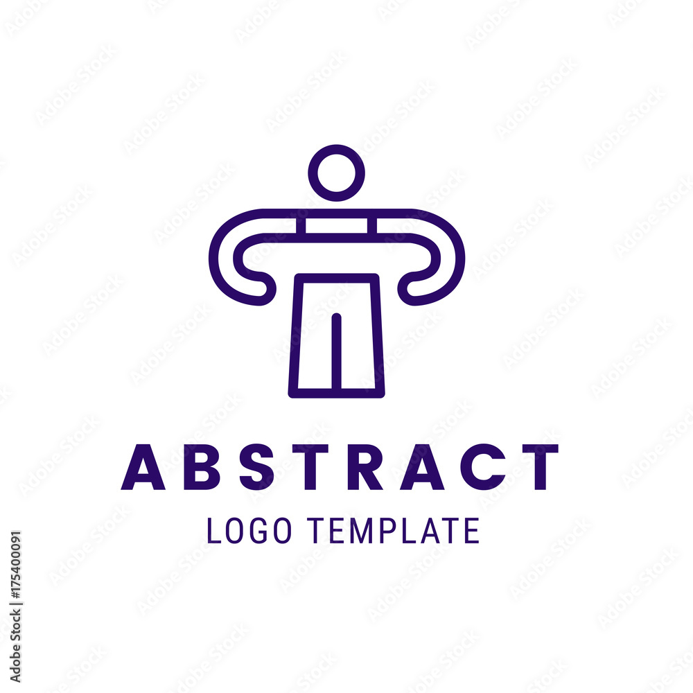 Human outline character vector logo concept template creative ...
