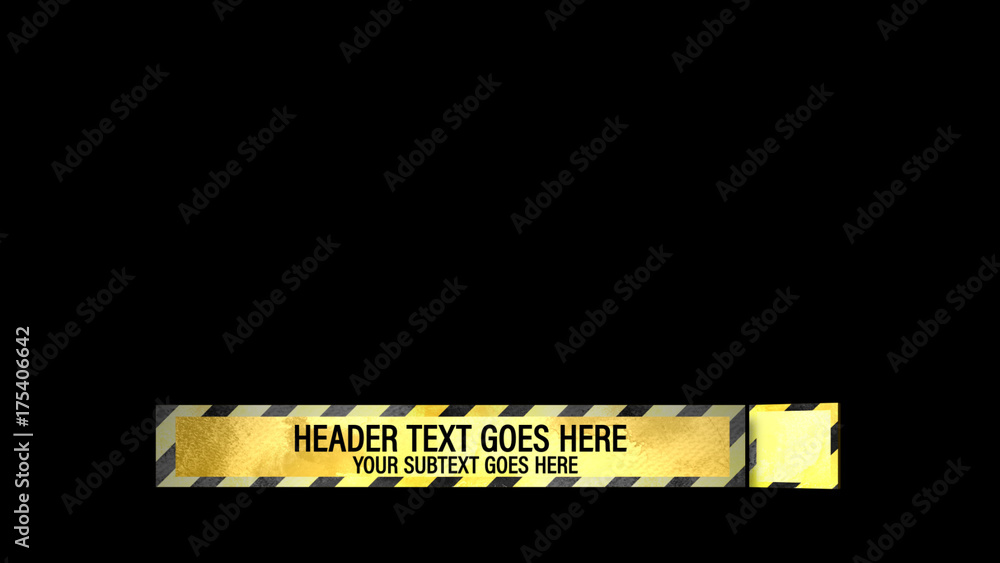Textured Caution Tape Lower Third Stock Template | Adobe Stock