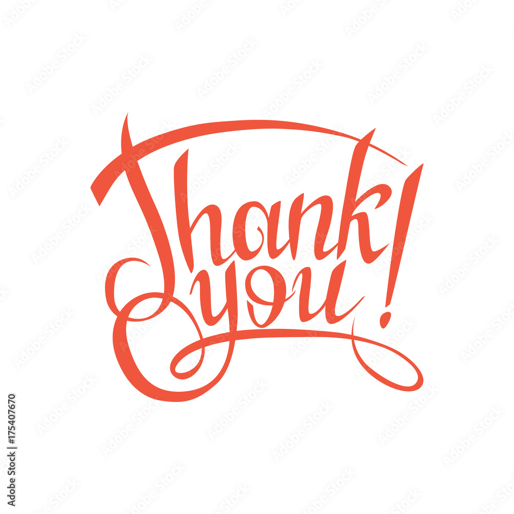 thank you sign.Hand drawn lettering. Greeting card with calligraphy ...