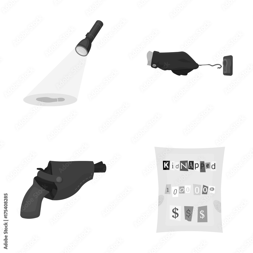 The detective's flashlight illuminates the footprint, the criminal's ...