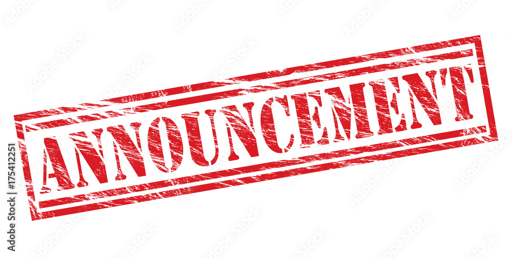 announcement red stamp on white background Stock Illustration | Adobe Stock