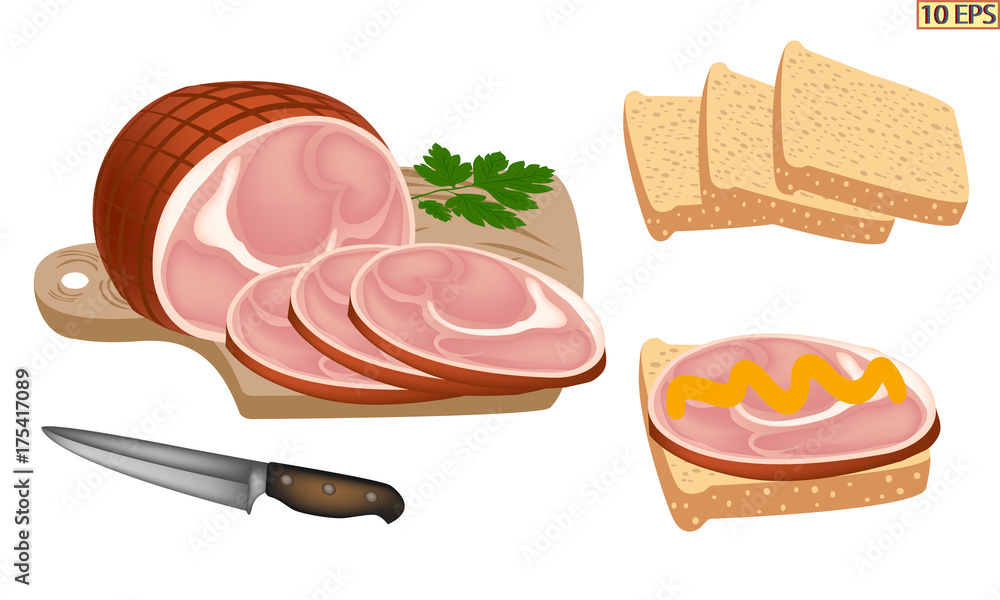 Sliced Ham Clip Art