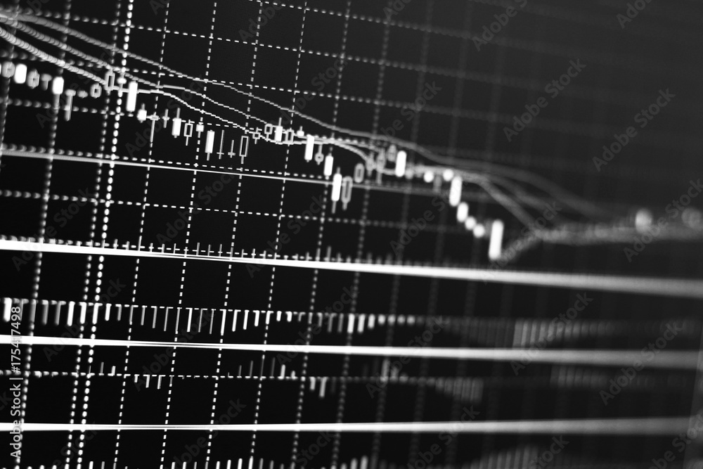 Stock market graph and bar chart price display. Background with ...