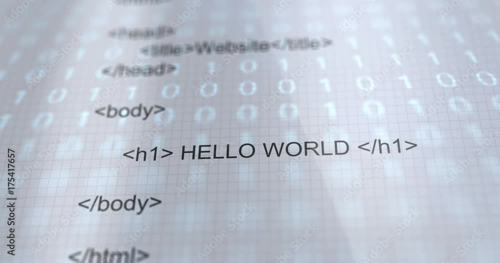 Modern HTML or HTML5 web typography scrolling down computer screen ...