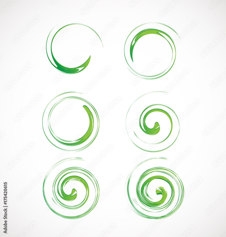 Abstract green swirl element icon vector Stock Vector | Adobe Stock
