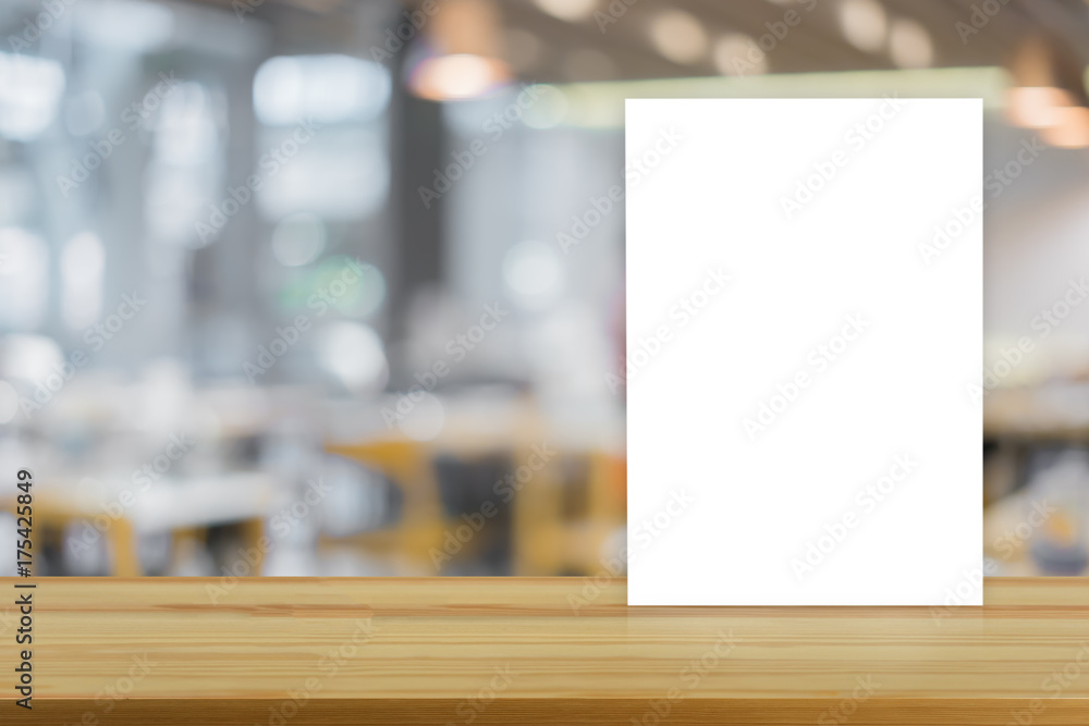 Mock up Menu frame on Table in Bar restaurant cafe,Stand for booklets ...