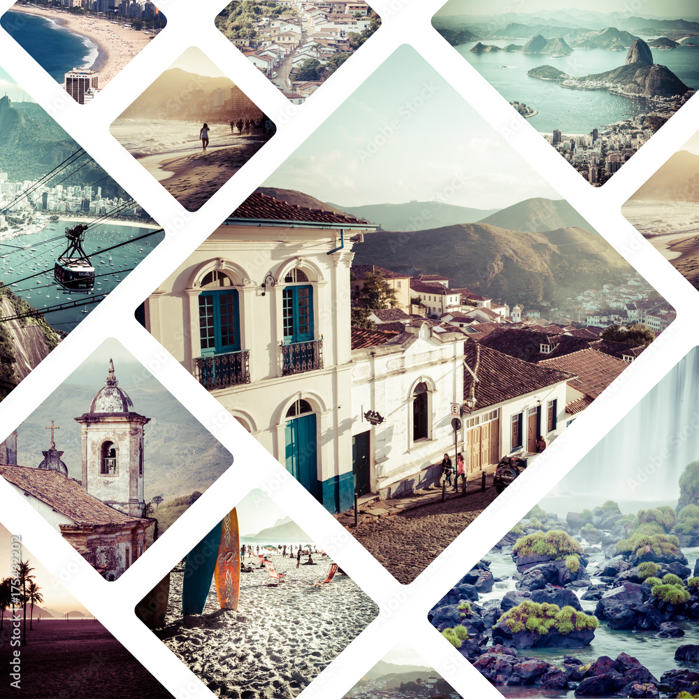 Collage of Brazil images - travel background Stock Photo | Adobe Stock