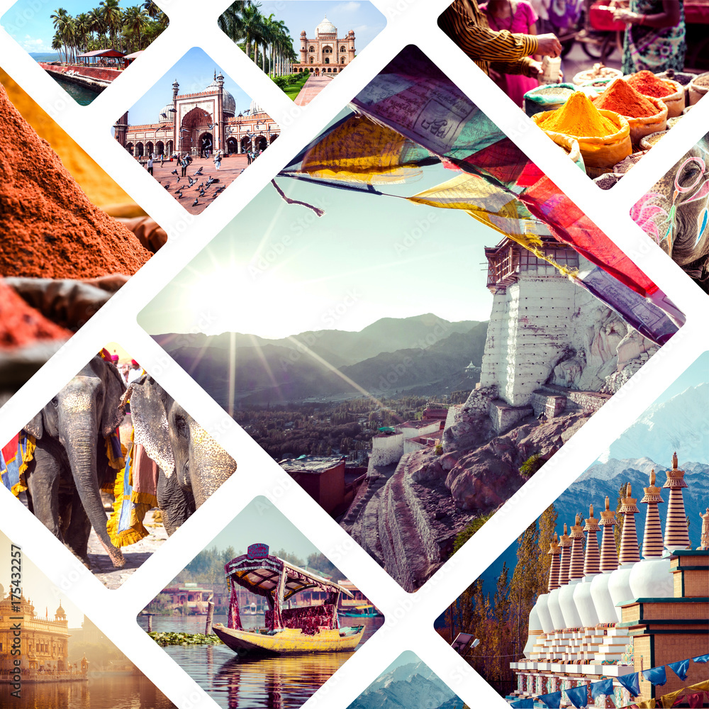 Collage of India images - travel background Stock Photo | Adobe Stock