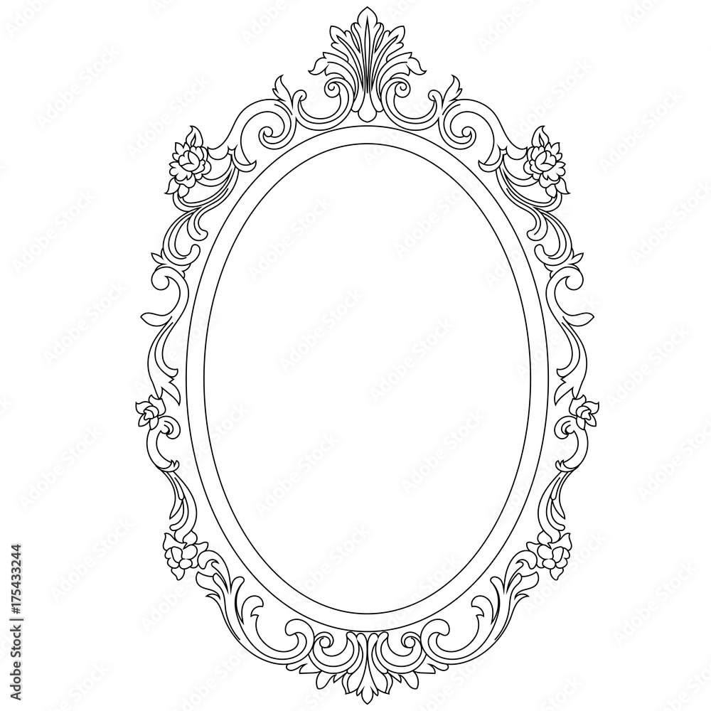 Antique Oval Frame Drawing