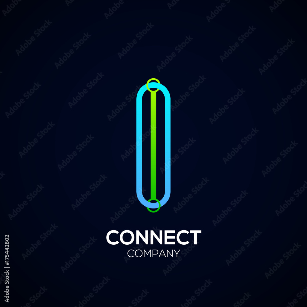 Letter i Logo Design,Circle shape, Link, Technology and digital ...