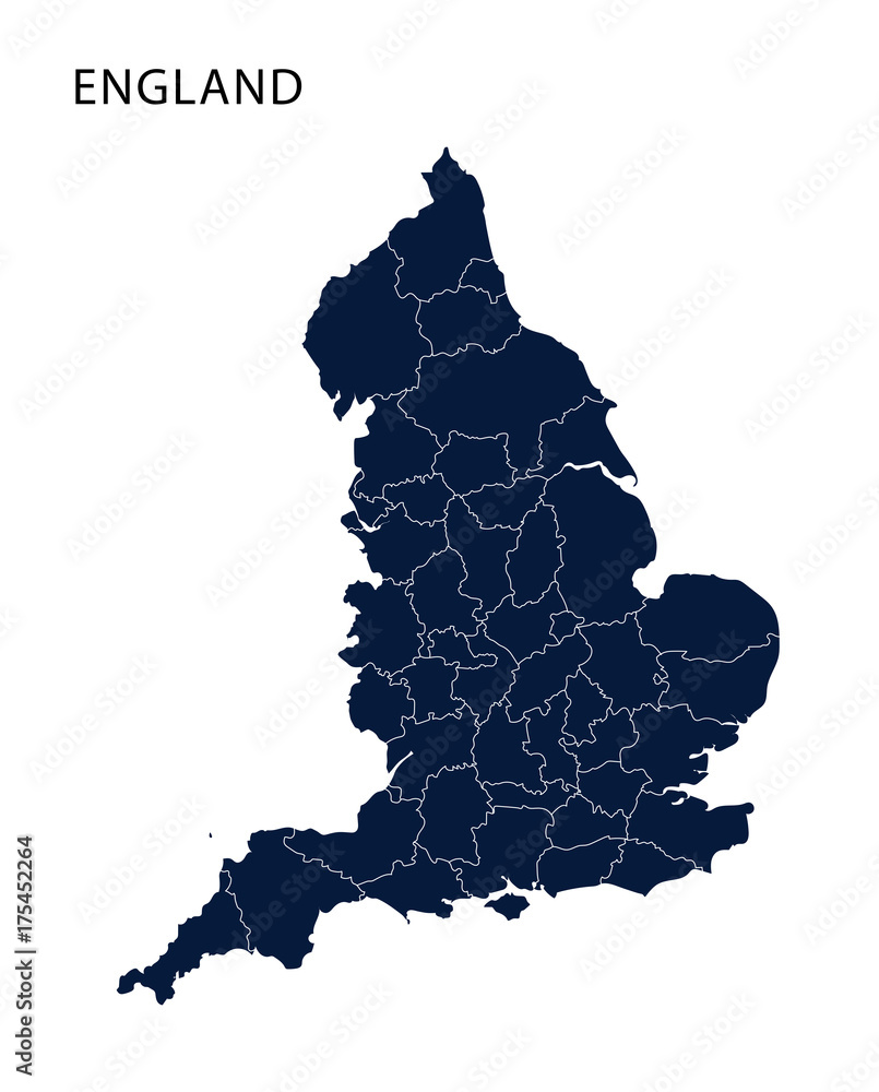 Map of England. UK Stock Vector | Adobe Stock