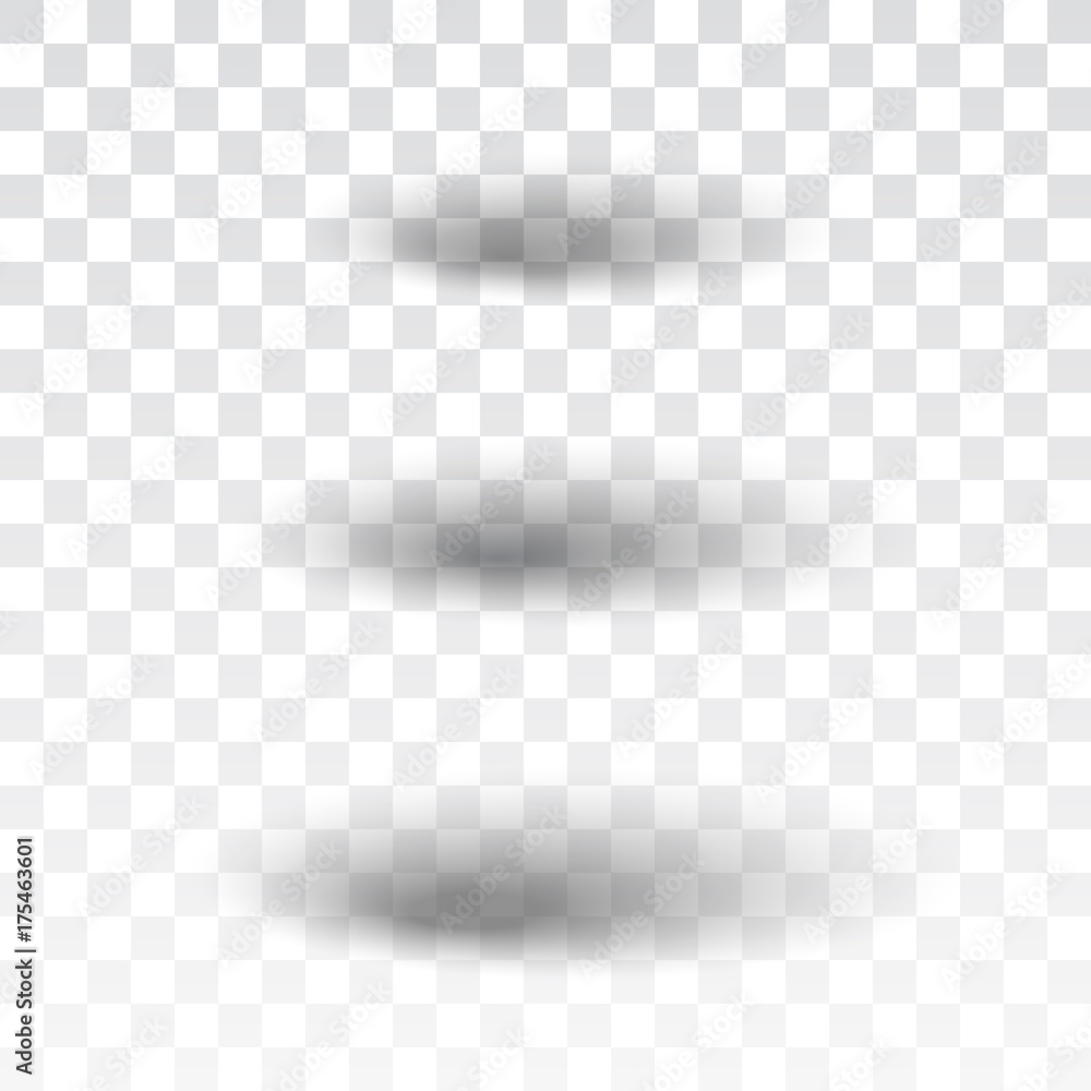 Shadow oval set. Gray soft shadows, isolated on white transparent ...