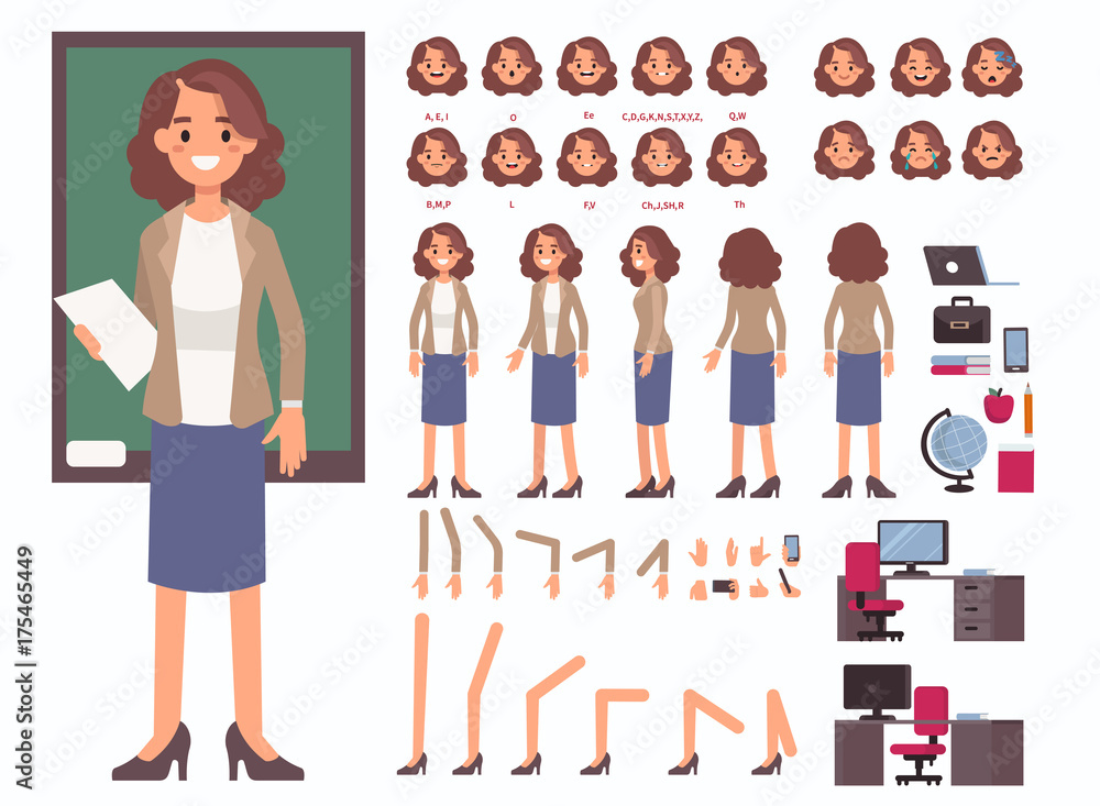 woman teacher Stock Vector | Adobe Stock