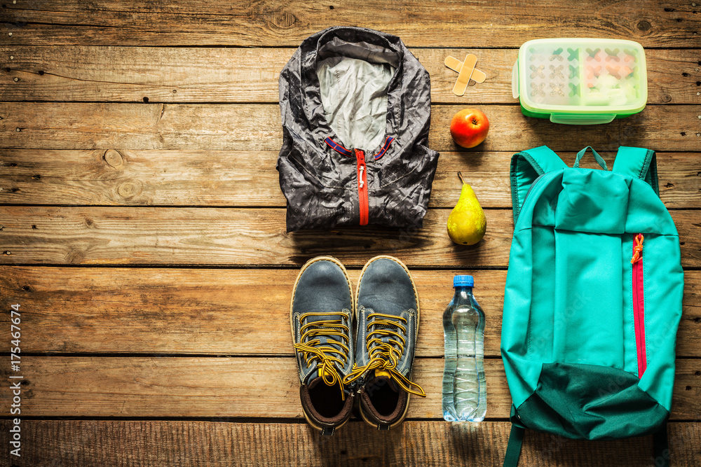 Traveling - packing (preparing) for adventure trip concept Stock Photo ...