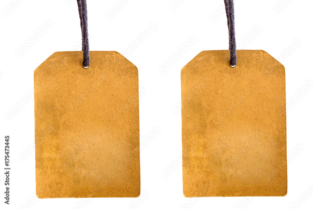 Blank old paper price tag or label set, cardboard price tag label ...
