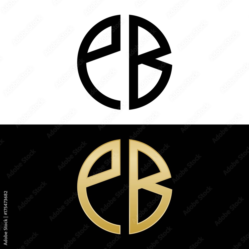 pb initial logo circle shape vector black and gold Stock Vector | Adobe ...