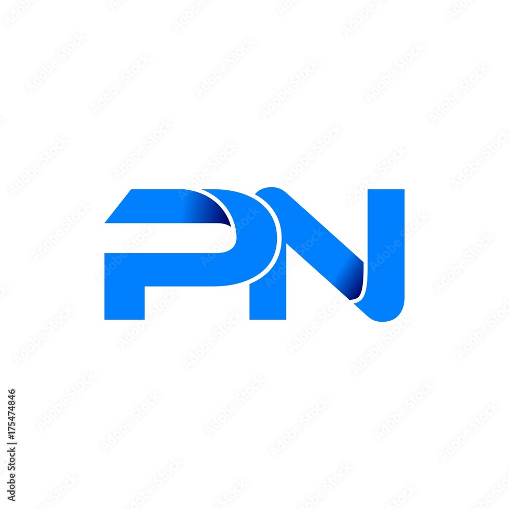 pn logo initial logo vector modern blue fold style Stock Vector | Adobe ...