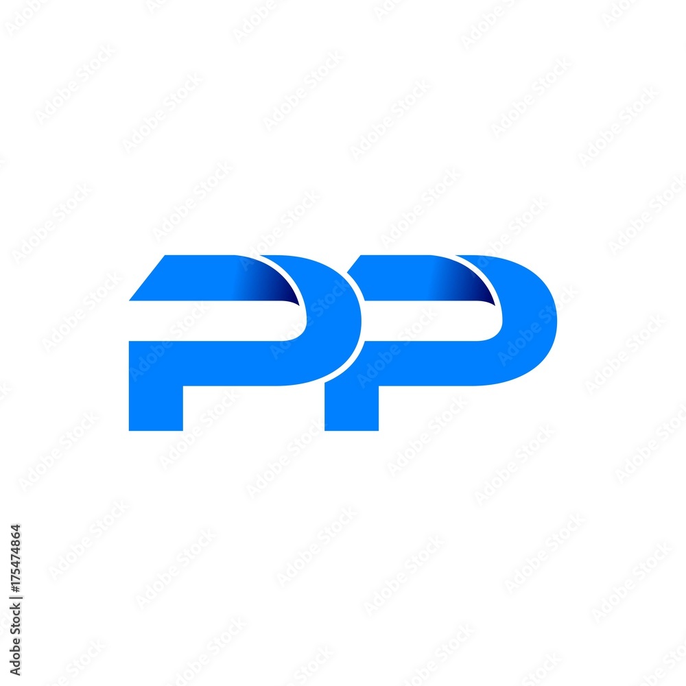 pp logo initial logo vector modern blue fold style Stock Vector | Adobe ...