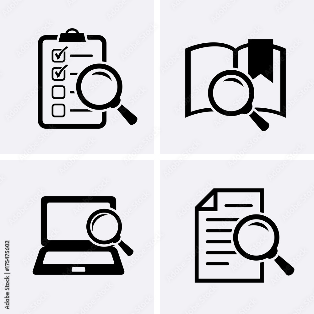 Case Studies Icons set. Stock Vector | Adobe Stock