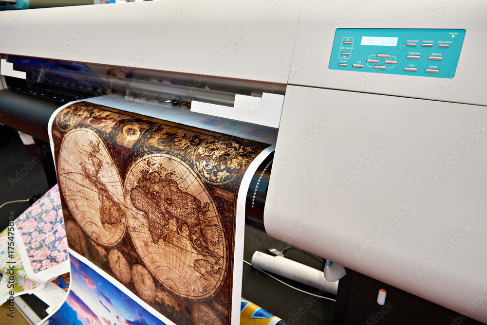 Rolling plotter and old ancient map of world Stock Photo | Adobe Stock