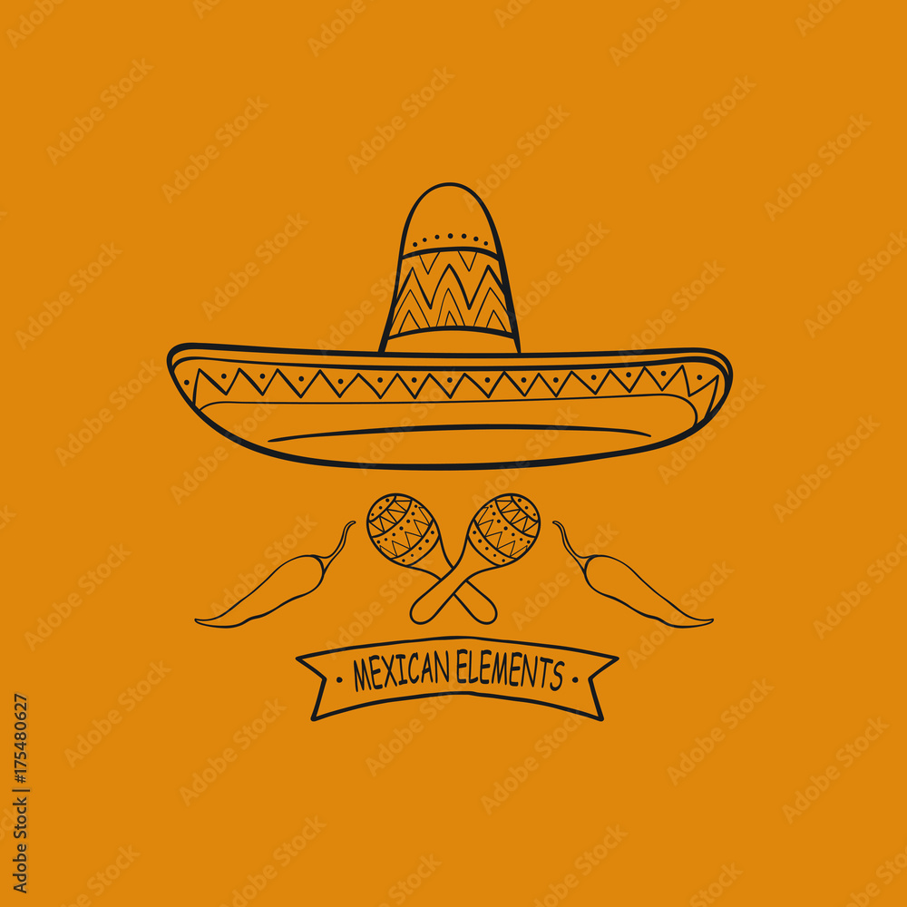 Mexican Symbols Line art Illustration Stock Vector Adobe Stock mexican-symbols-line-art-illustration-stock-vector-adobe-stock