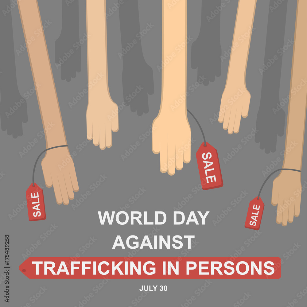 Vetor de World Day against Trafficking in Persons, 30 July. Human sale ...