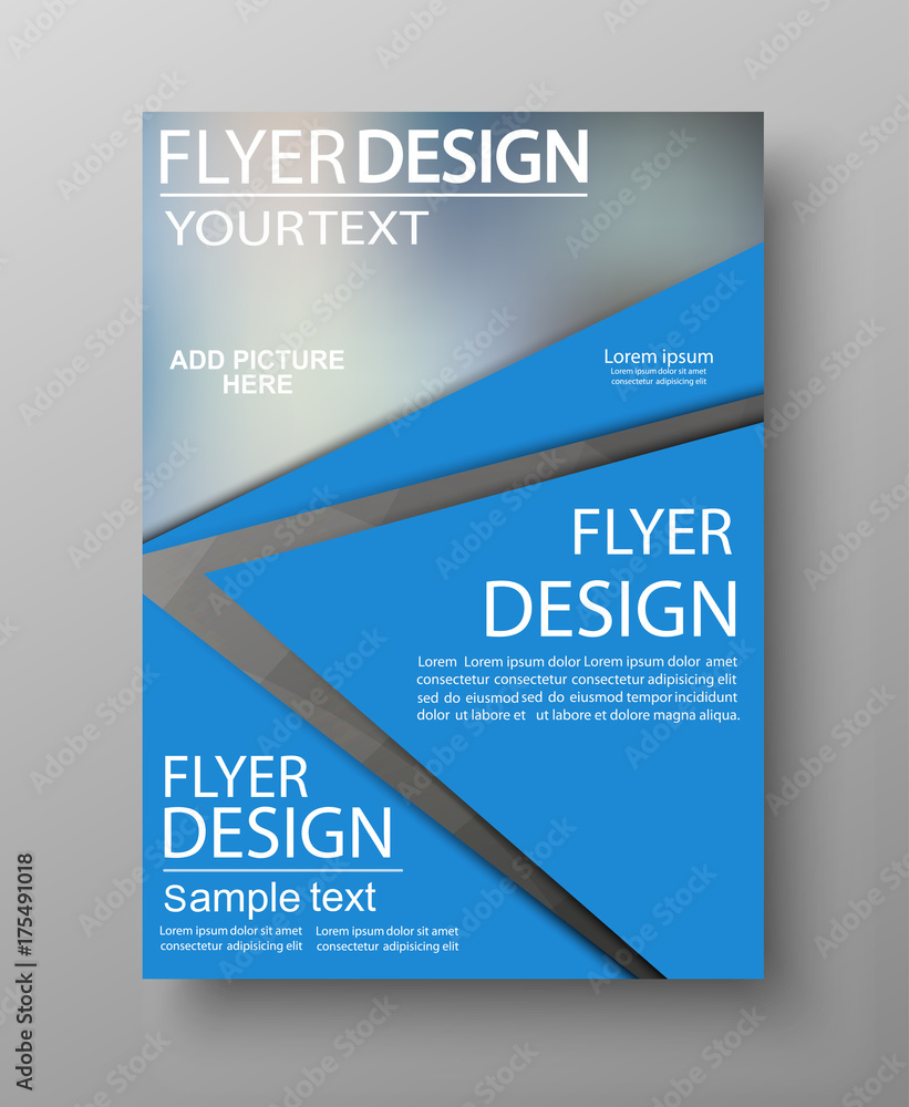 Blue business flyer Design. Can be used for art template design, list ...