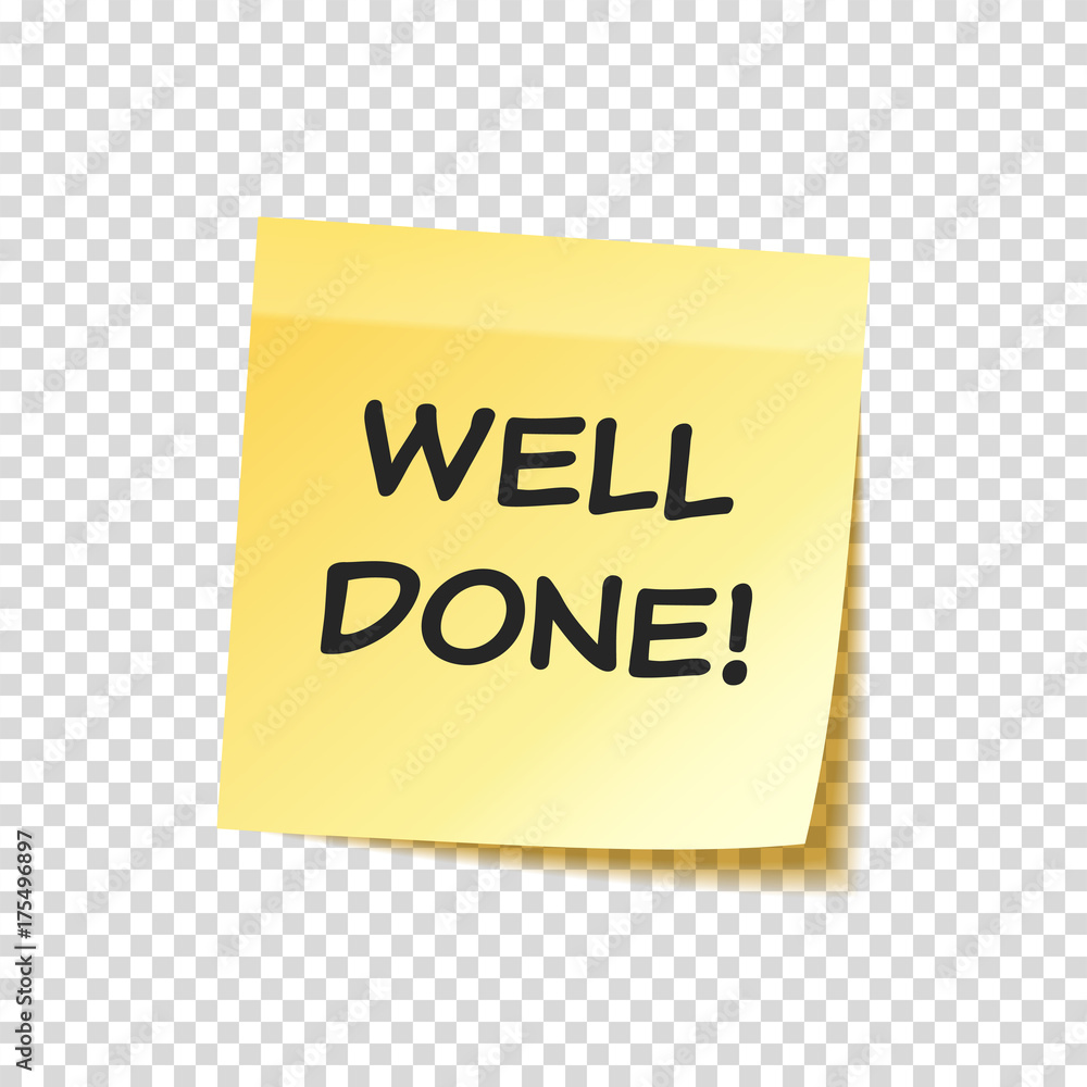 Sticky note with text and shadow isolated on transparent background set ...