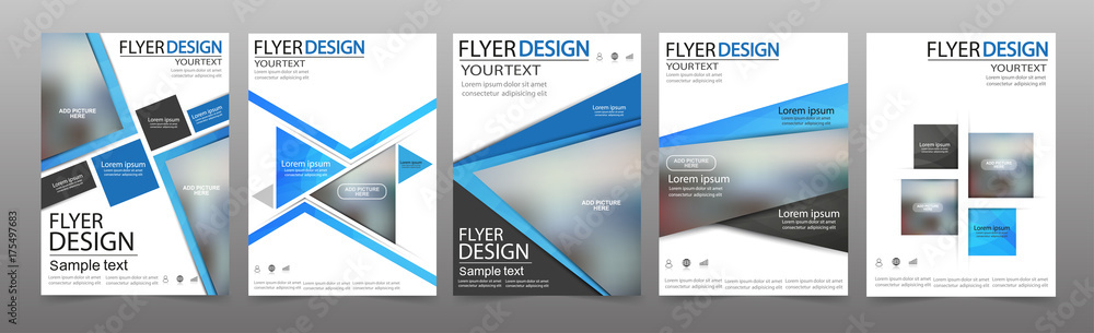 Set of Flyer design. Can be used for magazine cover, business mockup ...