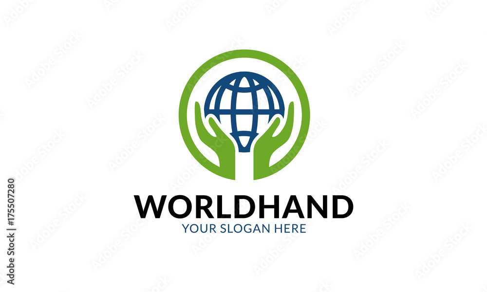 World Hand Logo Stock Vector | Adobe Stock