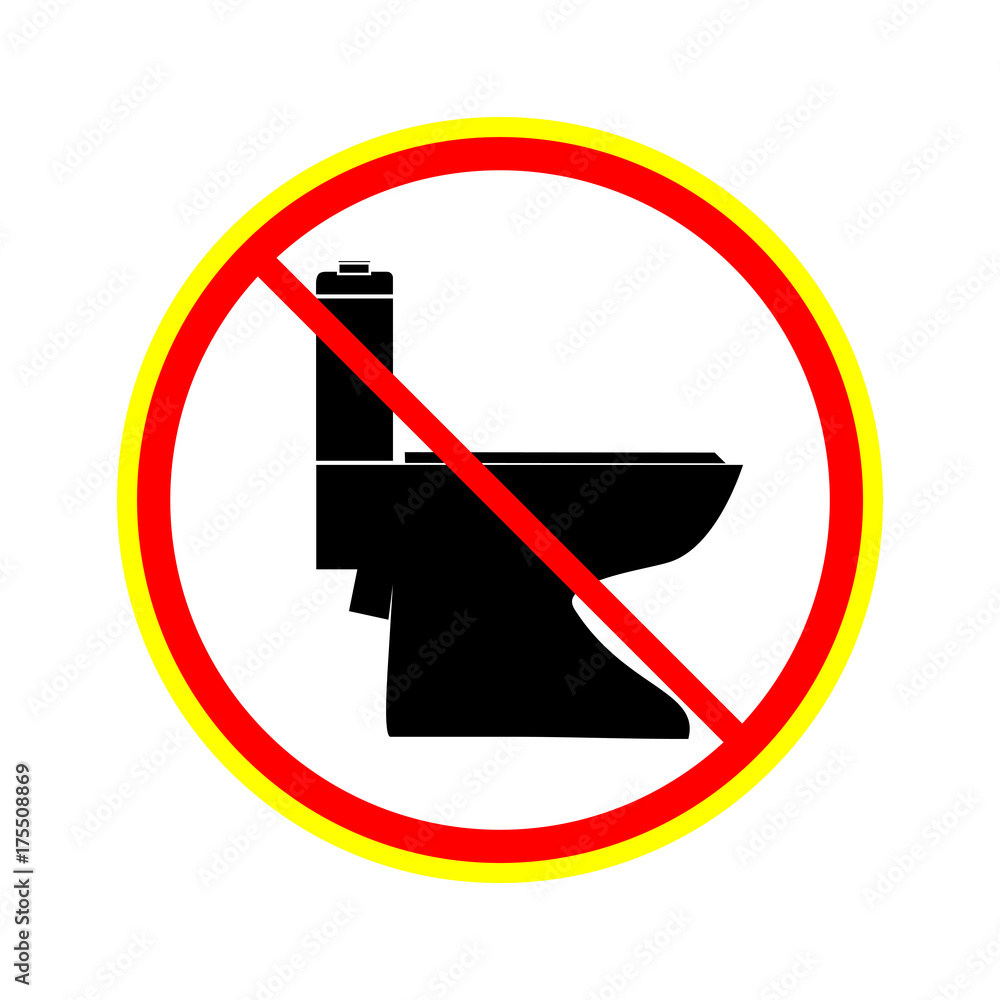 No toilet icon in red circle on white background Stock Vector | Adobe Stock