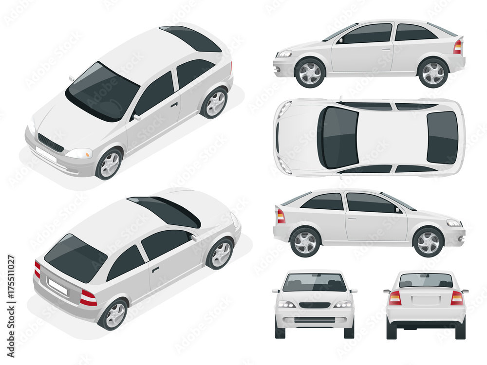Set of Sedan Cars. Stock Vector | Adobe Stock
