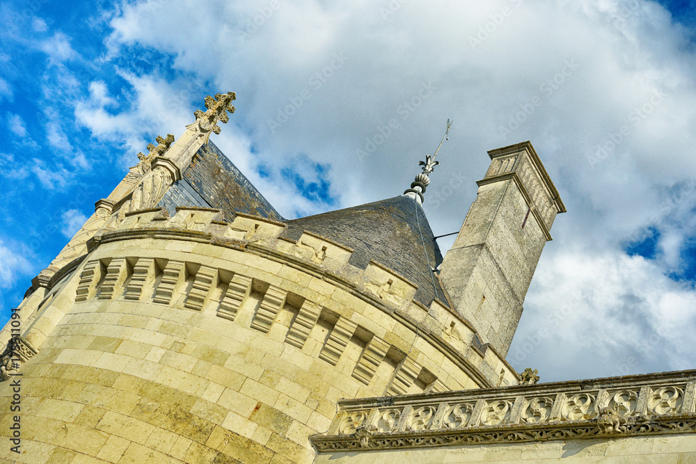 medieval architecture with tower in France Stock Photo | Adobe Stock