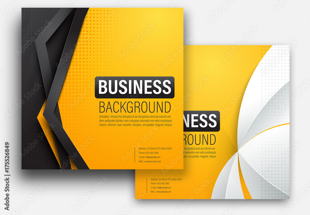 Set of Yellow Square Presentation Layouts Stock Template | Adobe Stock