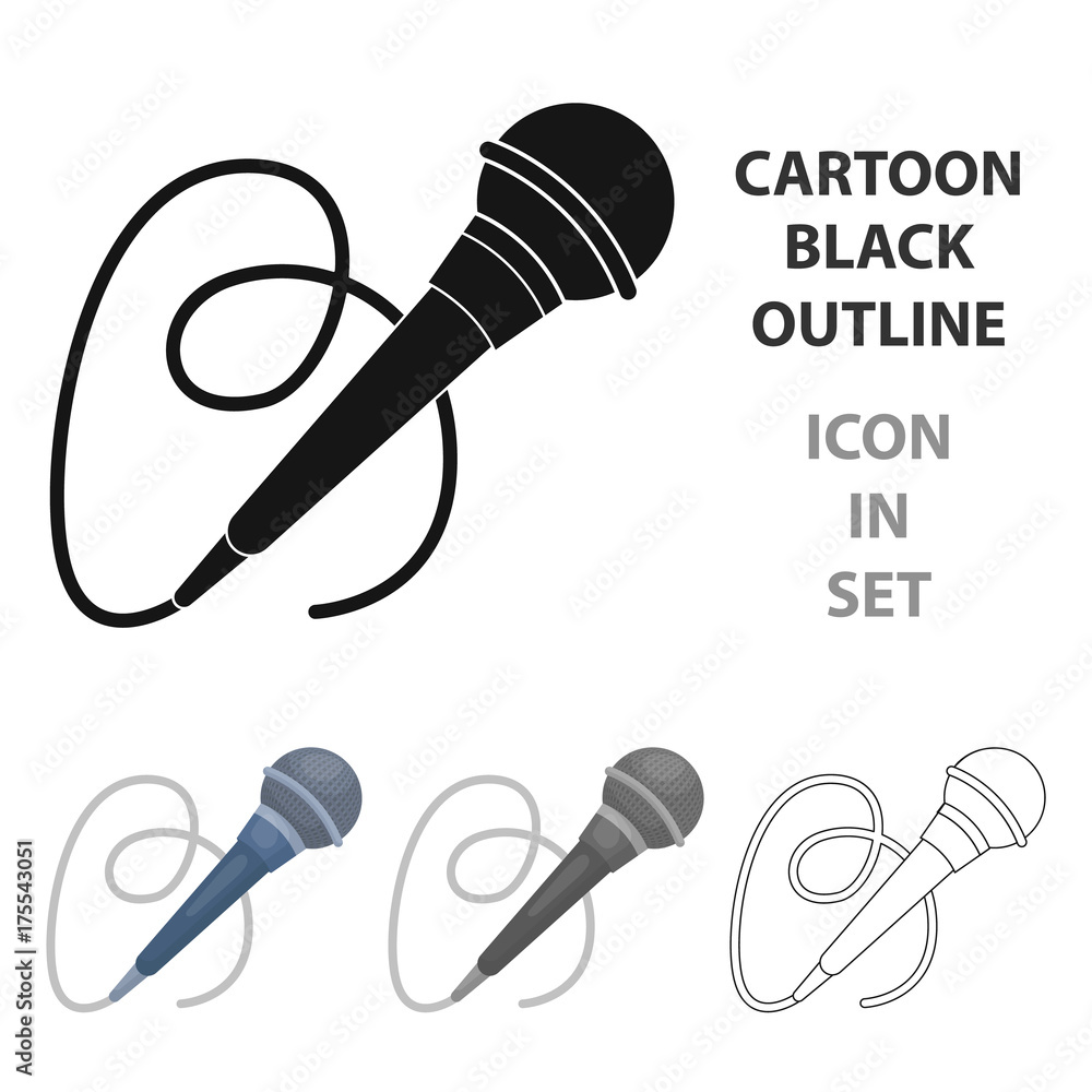 Microphone icon in cartoon style isolated on white background. Event ...