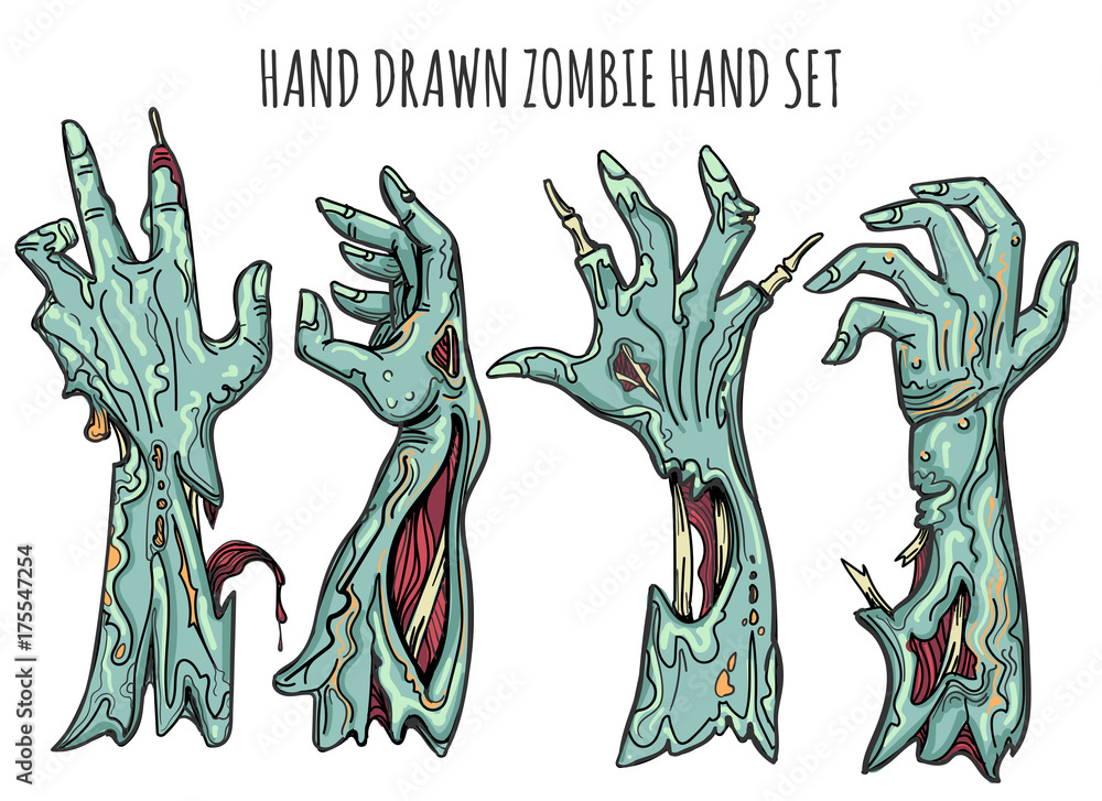 Zombie hand set isolated on white background. Grab reaching zombies ... Zombie hand set isolated on white background. Grab reaching zombies ...