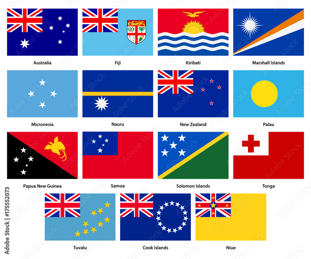 Set Of All Flags Of The Countries Of Oceania Stock Vector Adobe Stock set-of-all-flags-of-the-countries-of-oceania-stock-vector-adobe-stock