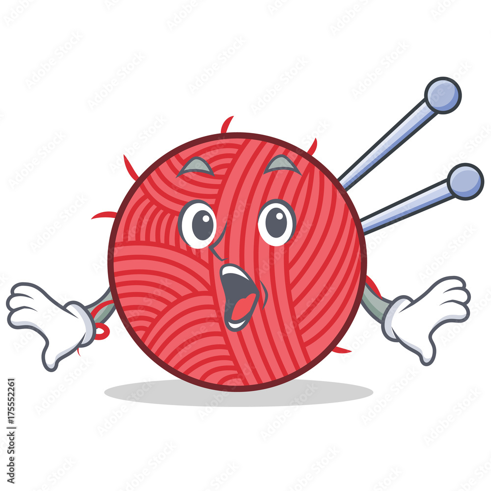 Surprised knitting character cartoon style Stock Vector | Adobe Stock