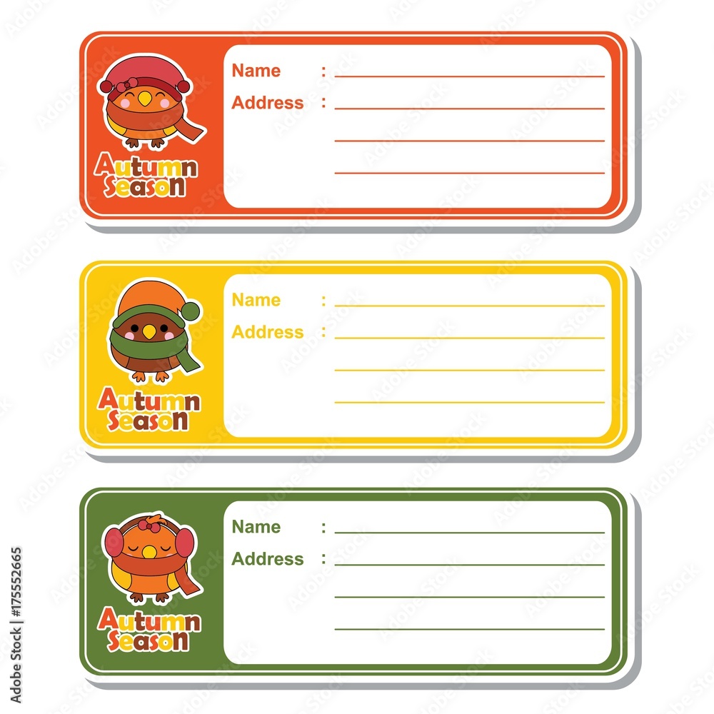 Vector cartoon illustration with cute kawaii birds on colorful ...