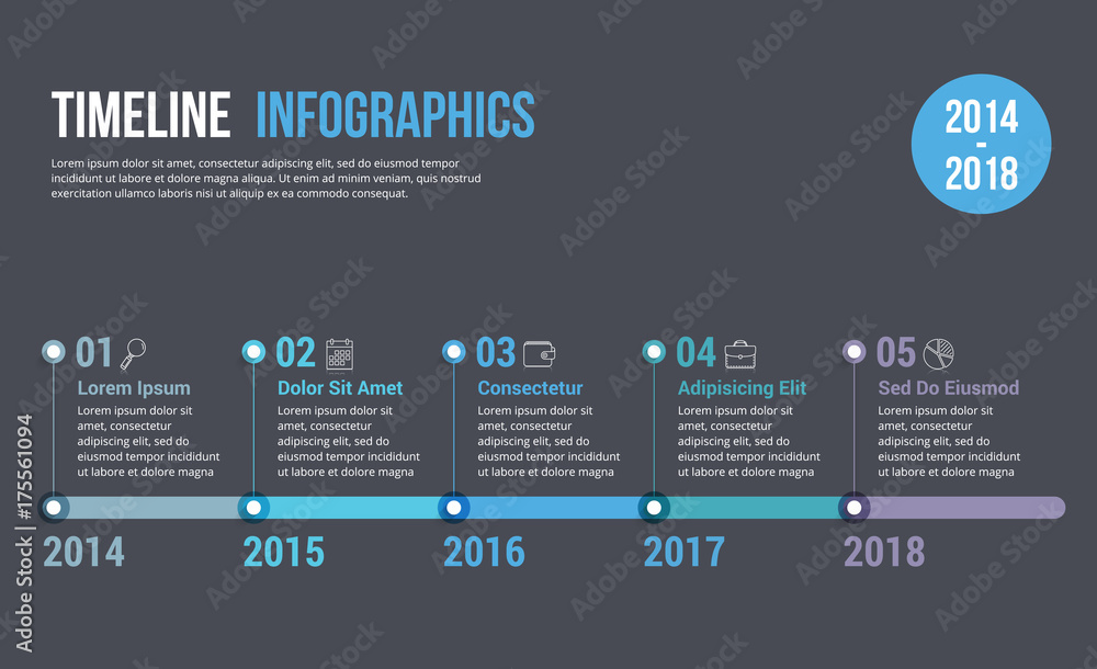 Timeline Infographics Stock Vector | Adobe Stock